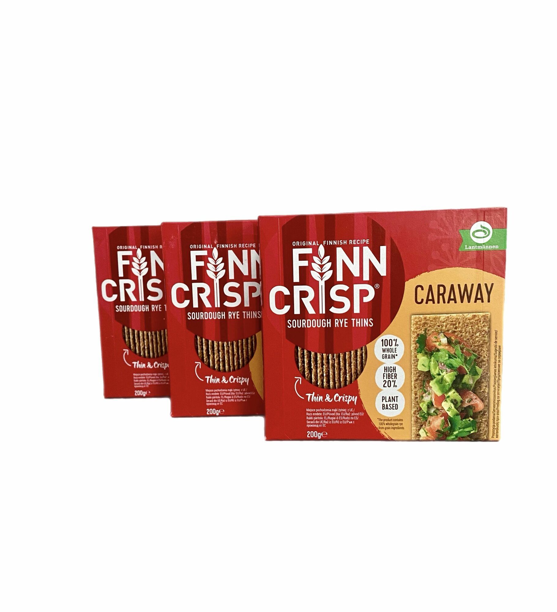 FINN CRISP Caraway Хлебцы с тмином 3x200 г, (из Финляндии)