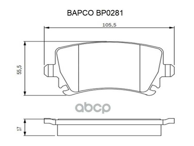 Колодки тормозные дисковые задние, комплект, шт BAPCO арт. BP0281