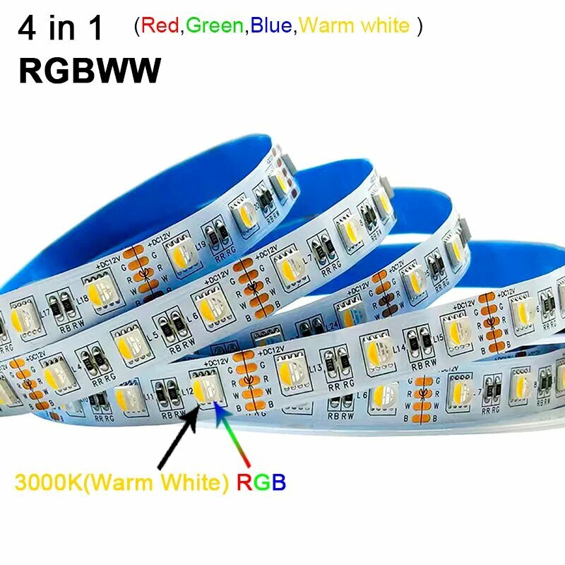 RGB светодиодная лента Dengsum 5м RGBWW, 24V, Not waterproof