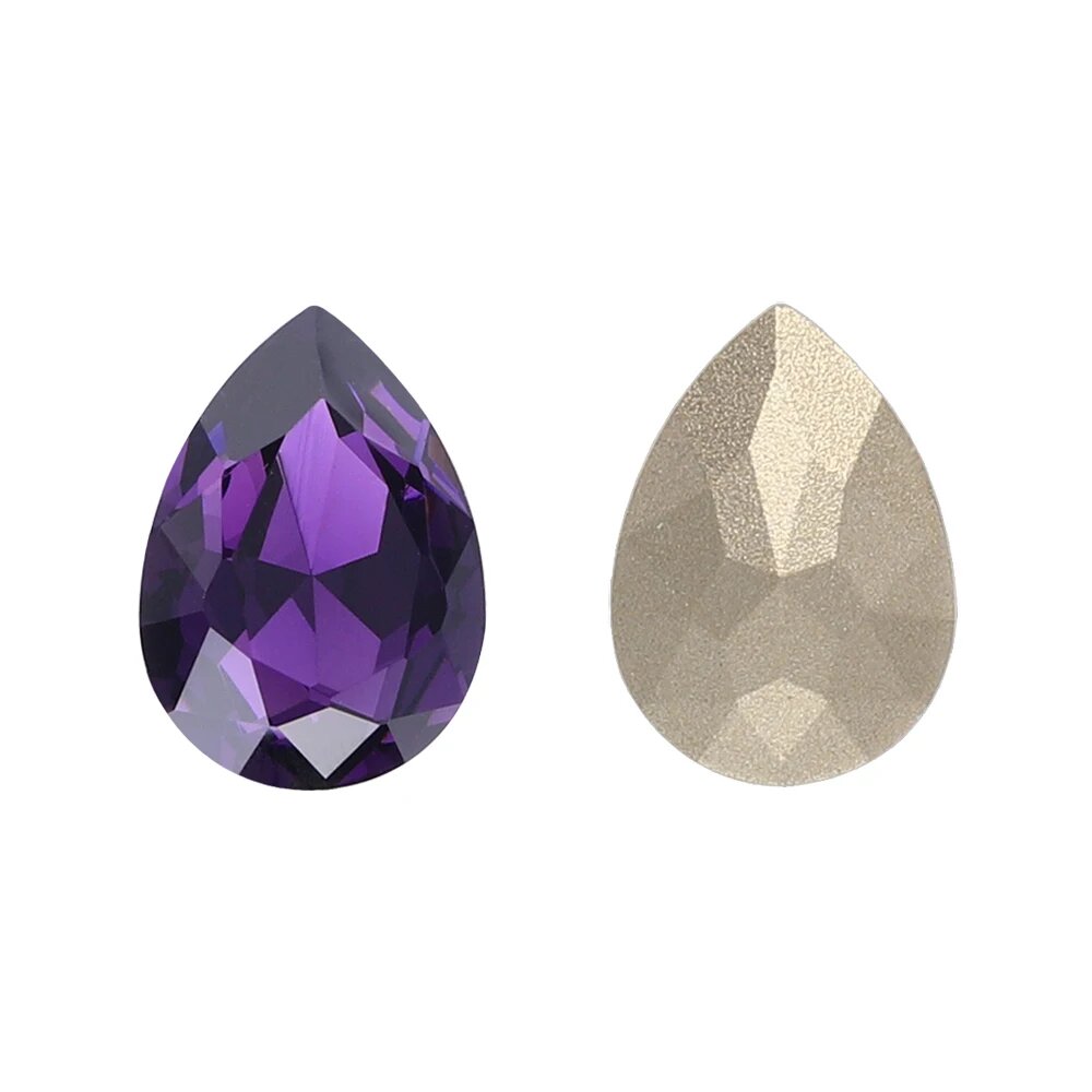 Стеклянные бусины каплевидные, Amethyst, 07x10mm, фиолетовый