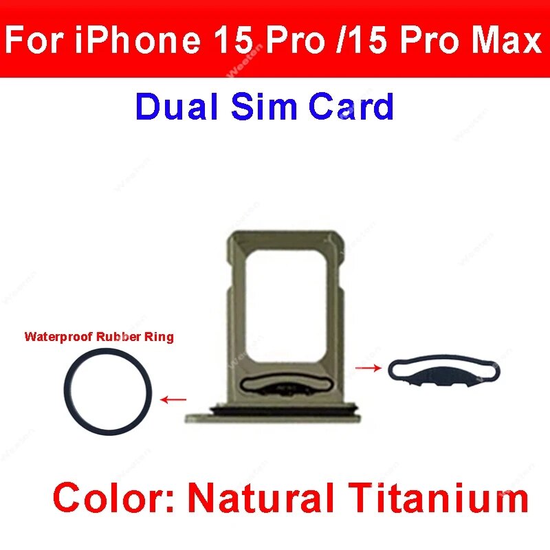 Держатель SIM-карты Dual для iPhone 15 Pro/Pro Max, Natural