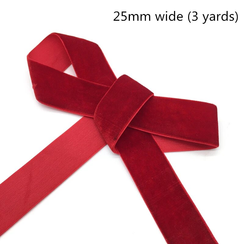 Красная бархатная лента LXGSMBENTENG 25mm wide (3 yards)