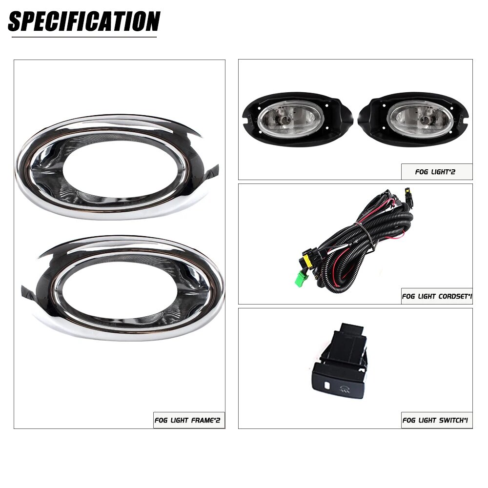 Комплект для усовершенствования противотуманных фар на передний бампер для HONDA FREED Спайк версии 2012-2019, комплект дополнительных противотуманных фар, переключатель + проводка