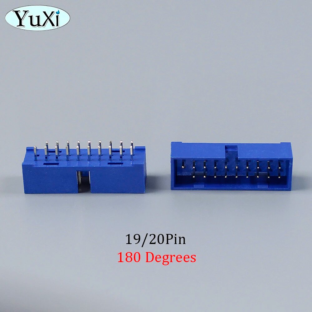 YuXi 19/20Pin 180 Degrees Разъем для материнской платы, синий