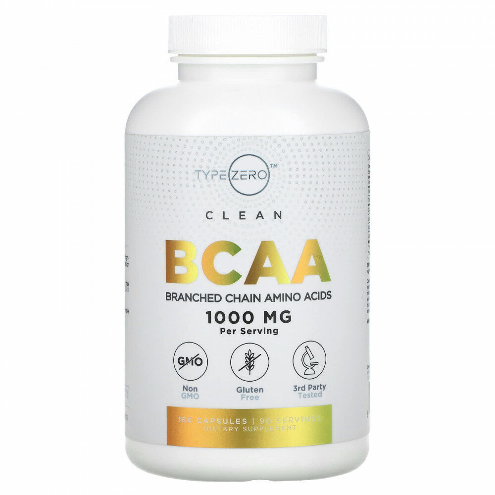 TypeZero, Clean BCAA, 180 капсул