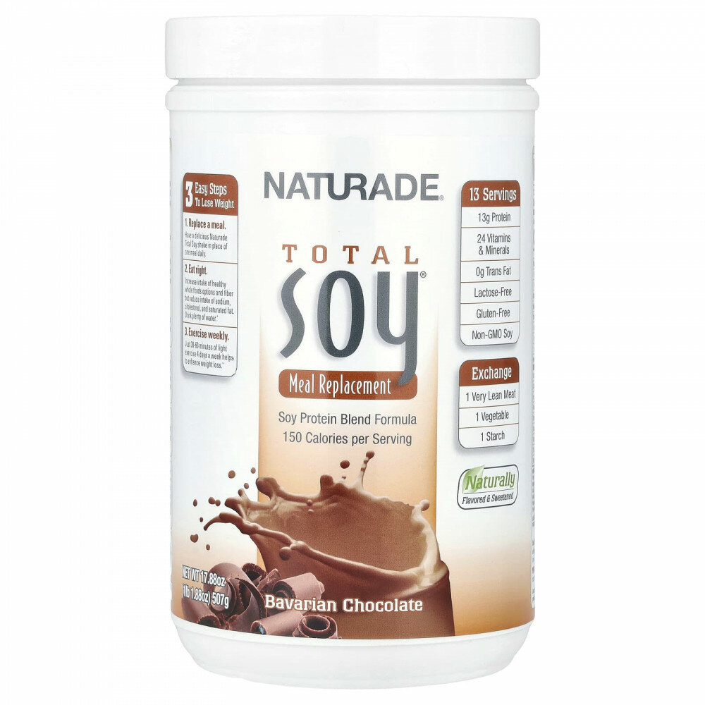 Naturade, Total Soy®, заменитель еды, баварский шоколад, 507 г (1 фунт 1,88 унции)