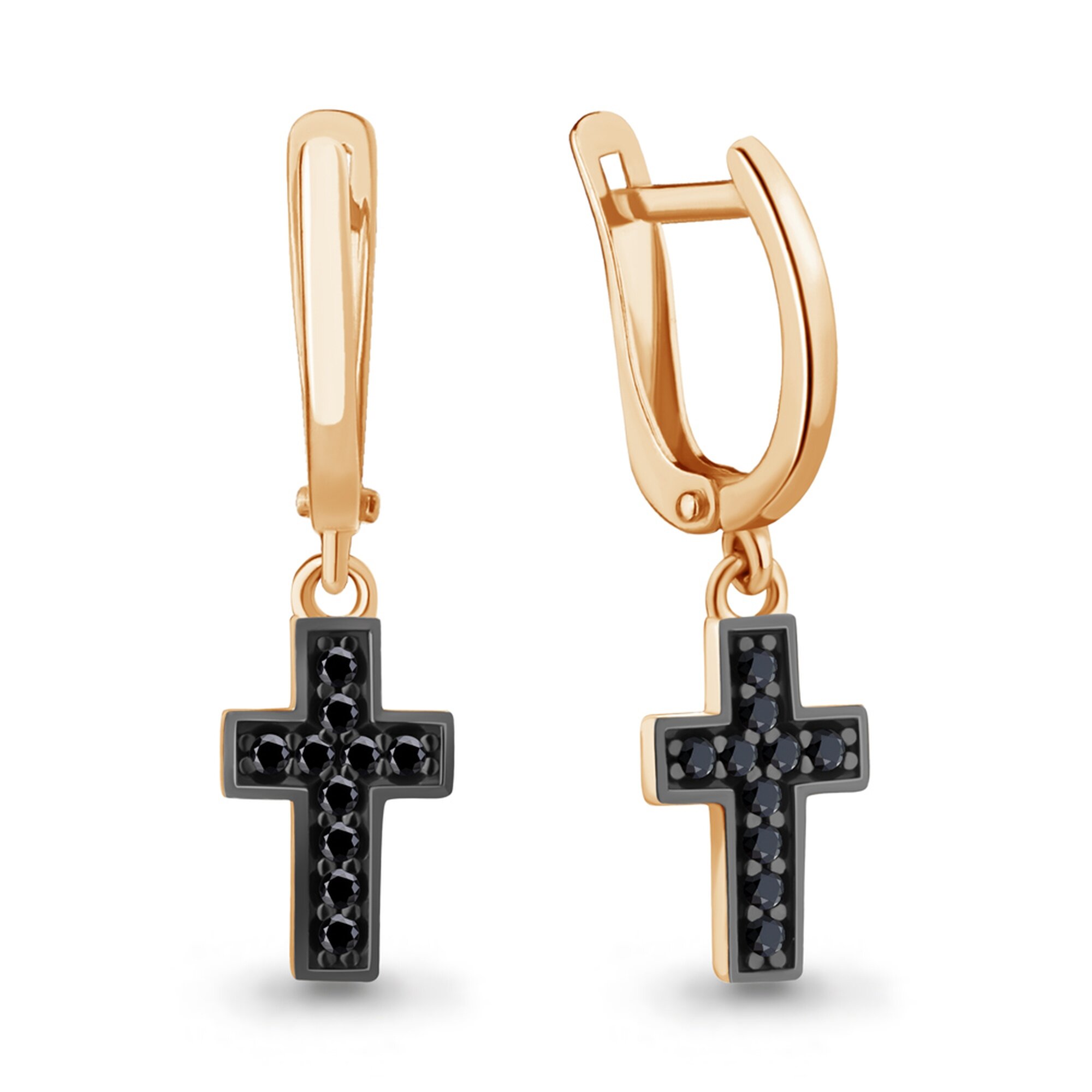 Серьги, красное золото, 585 проба, кристалл