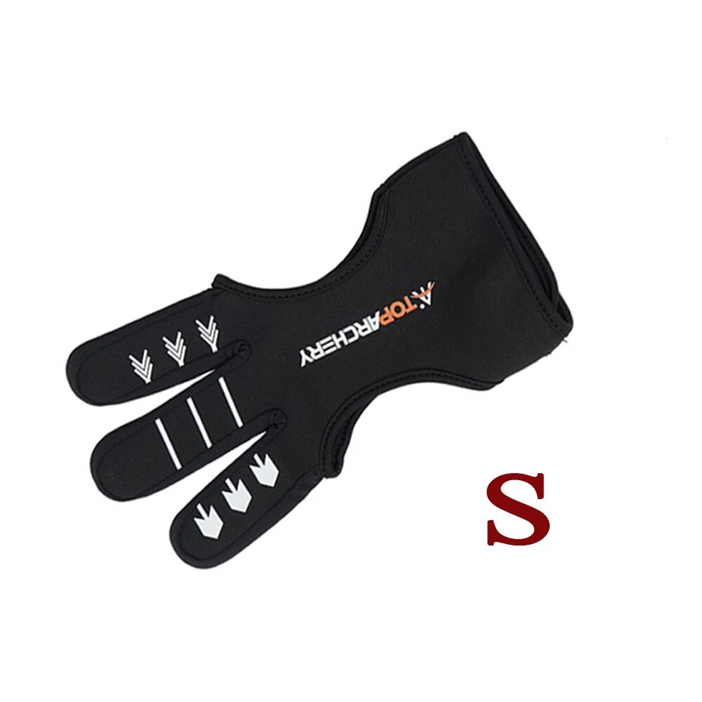 Неопреновые перчатки для стрельбы из лука 3 пальца Черный, S Black