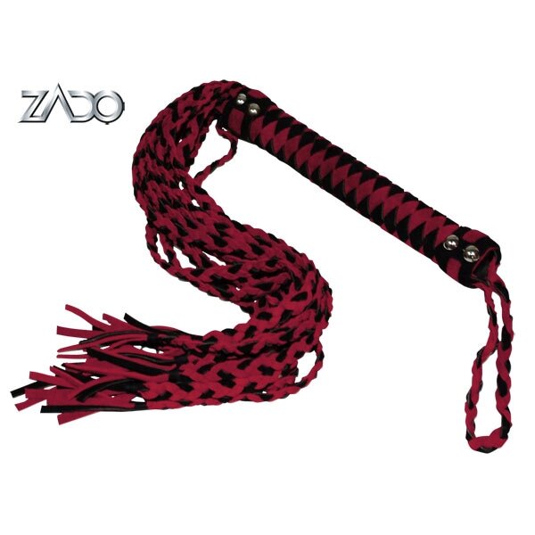 Премиальная плеть ZADO, черно-красный, кожа