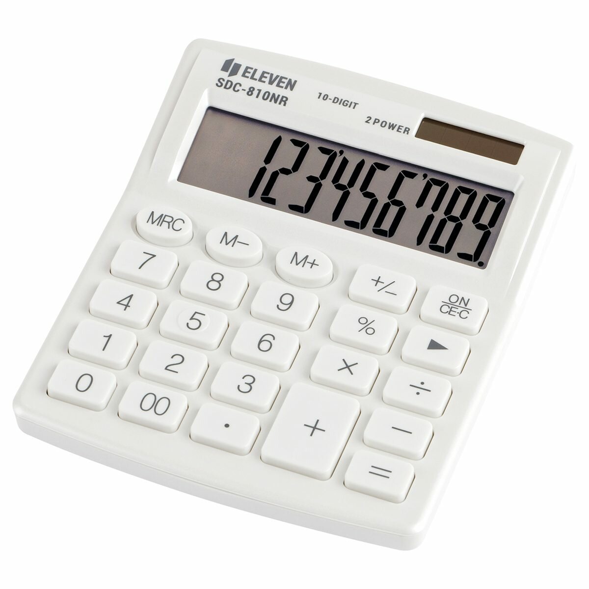 Калькулятор настольный Eleven SDC-810NR-WH, 10-разрядный, двойное питание, белый (SDC-810NR-WH), 10шт.