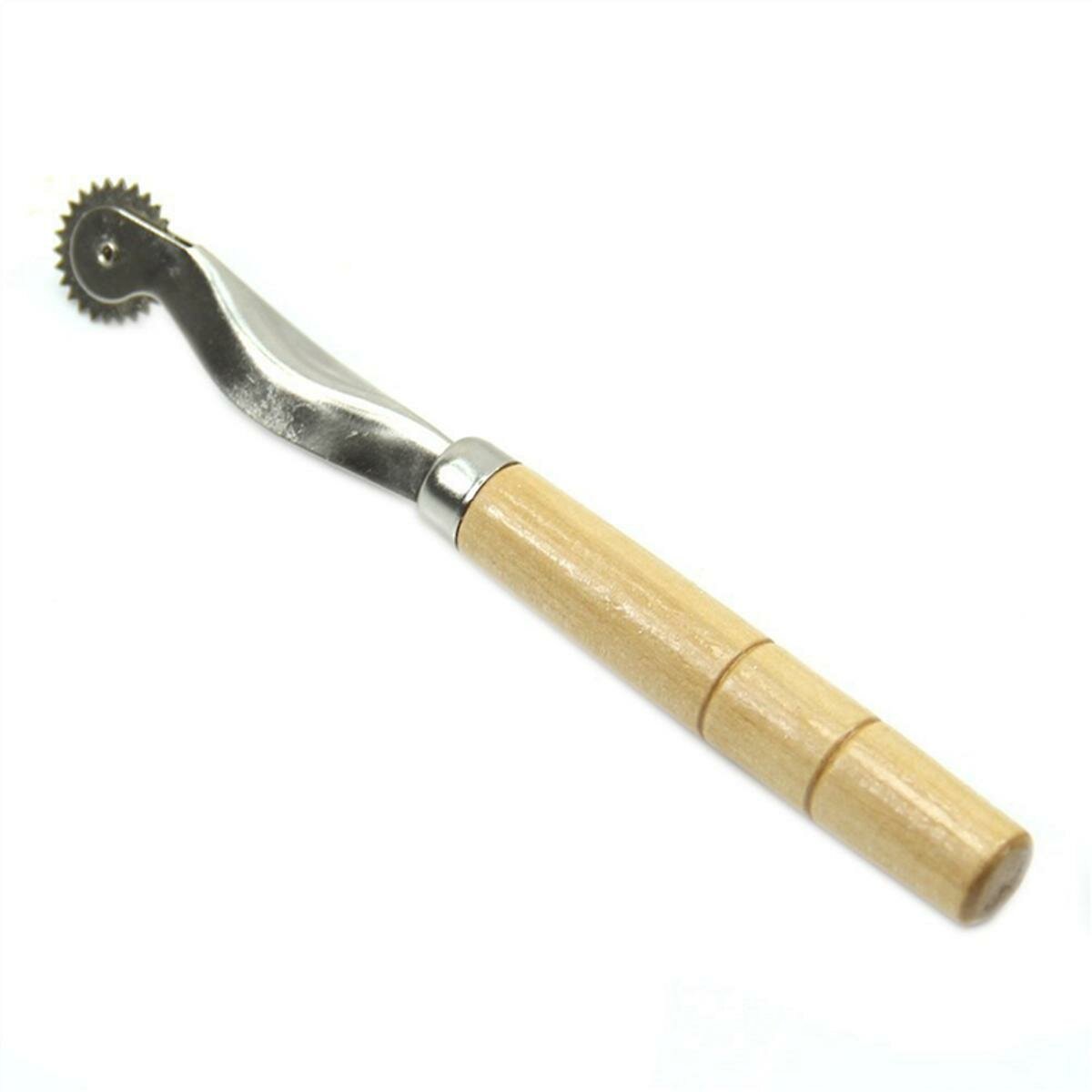 HYQZLTCA 2 шт. деревянная ручка надигольное колесо кожа игла интервал инструмент для перфорации бумаги рулетка 2 мм