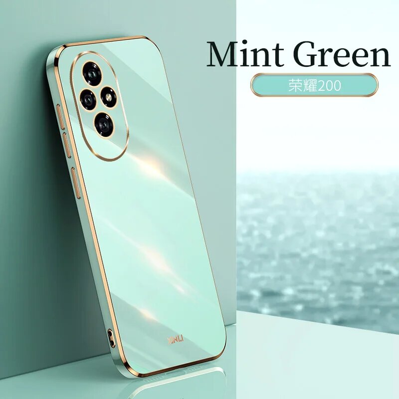 Honor 200 Honor200 ELI NX9 чехол 6D, силиконовый бампер, Зеленый, Not with Ring Holder, зеленый