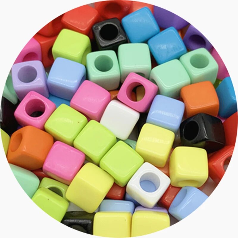 Акриловые квадратные бусины, 7 мм, Mix Colors, 50 шт.