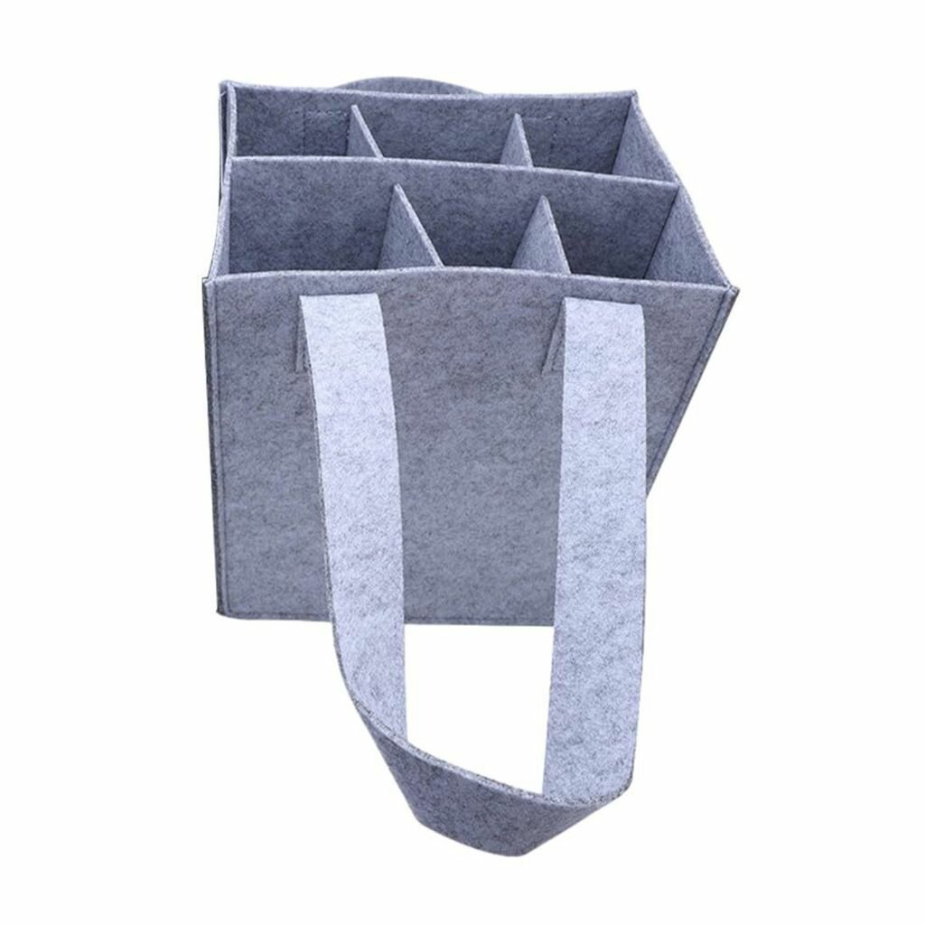 Красная сумка для вина из войлока