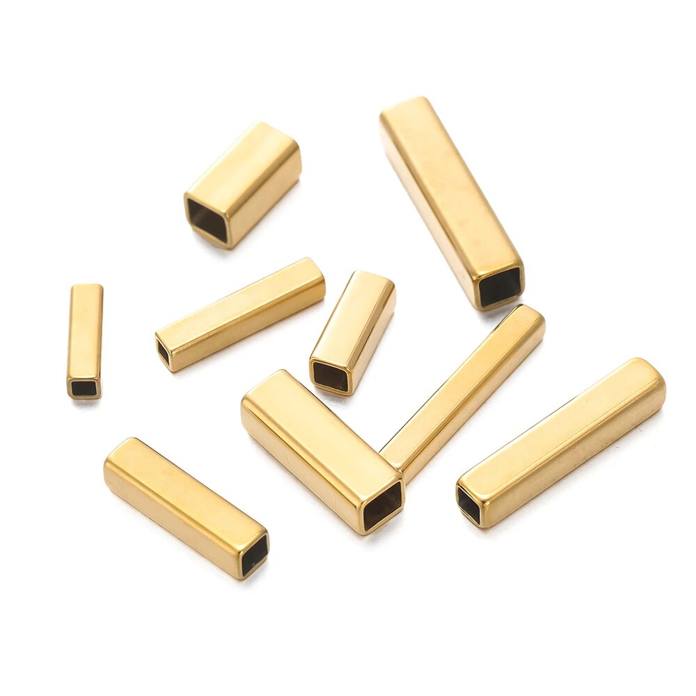Квадратные бусины-разделители Gold 10pcs