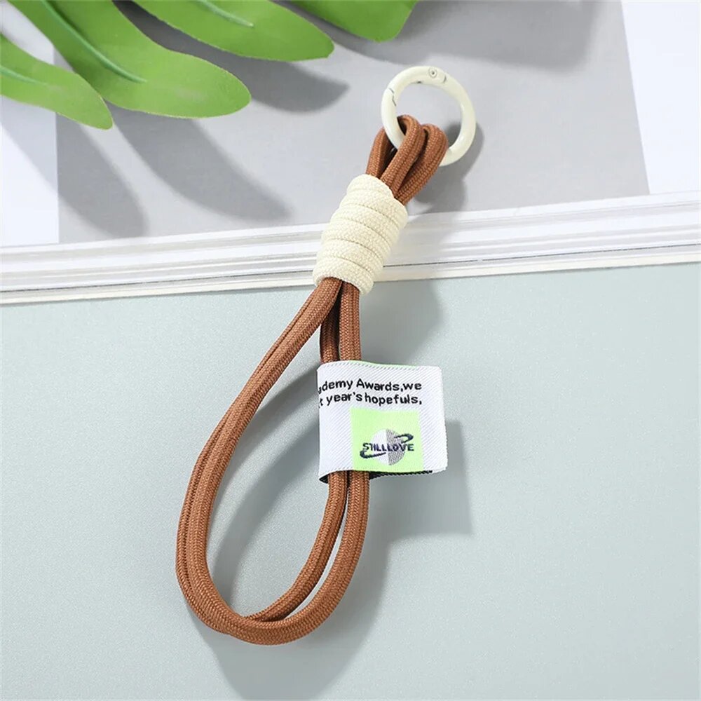 INS нейлоновый ремешок для телефона брелок модный кофейно-коричневый плетеный браслет брелок E2