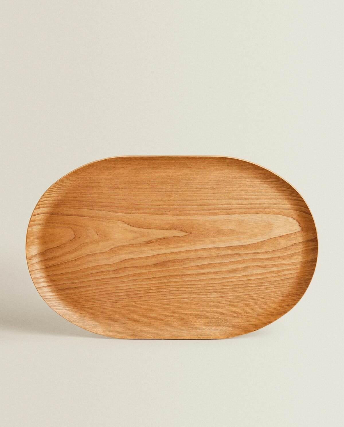 Овальный Деревянный Поднос Светло-Бежевый 40 x 1.5 x 25 cm ZARA HOME 7205/040