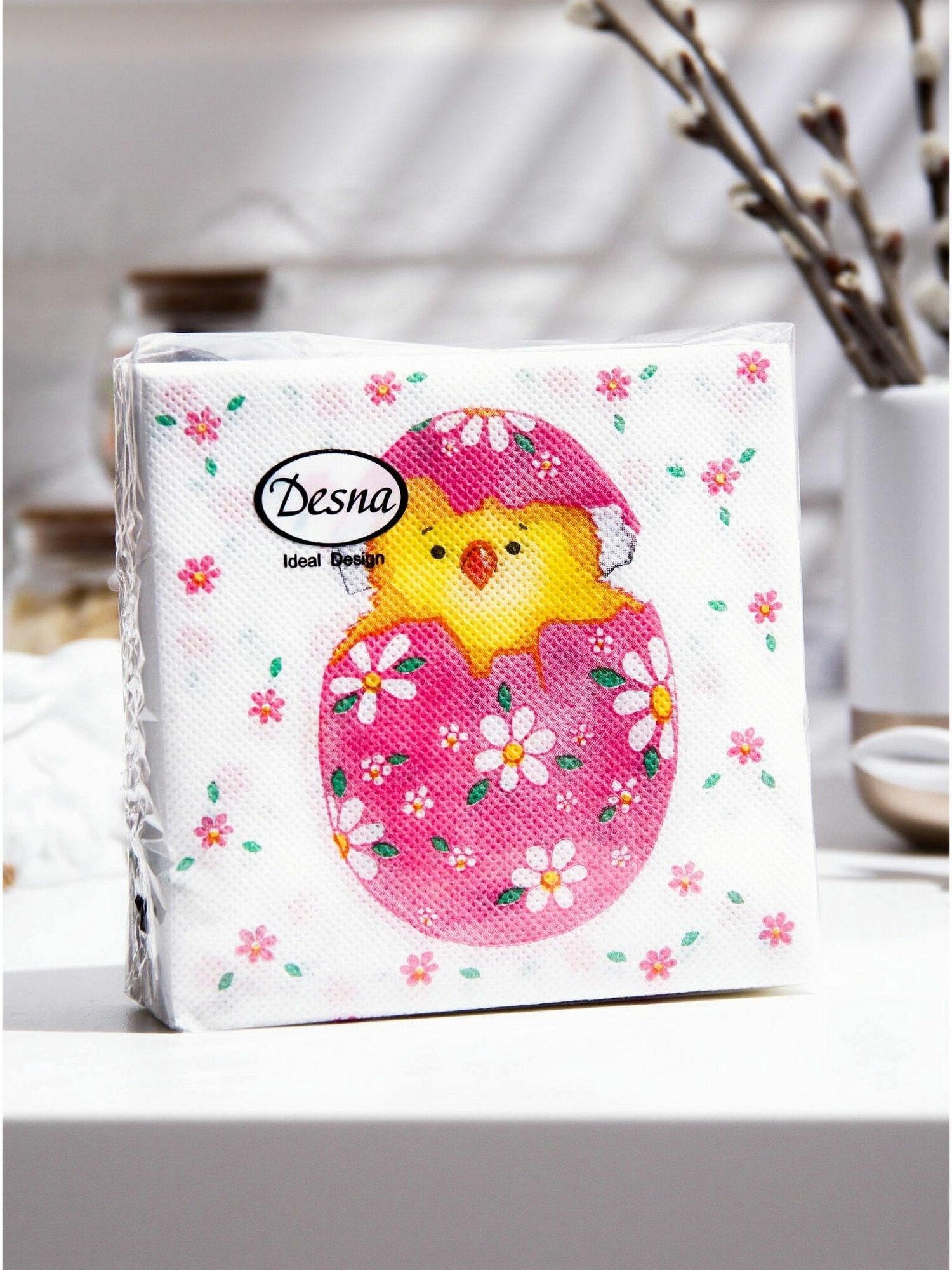 Пасхальные салфетки бумажные Desna Design Сюрприз , 1 слой, 24х24 см, 40 шт