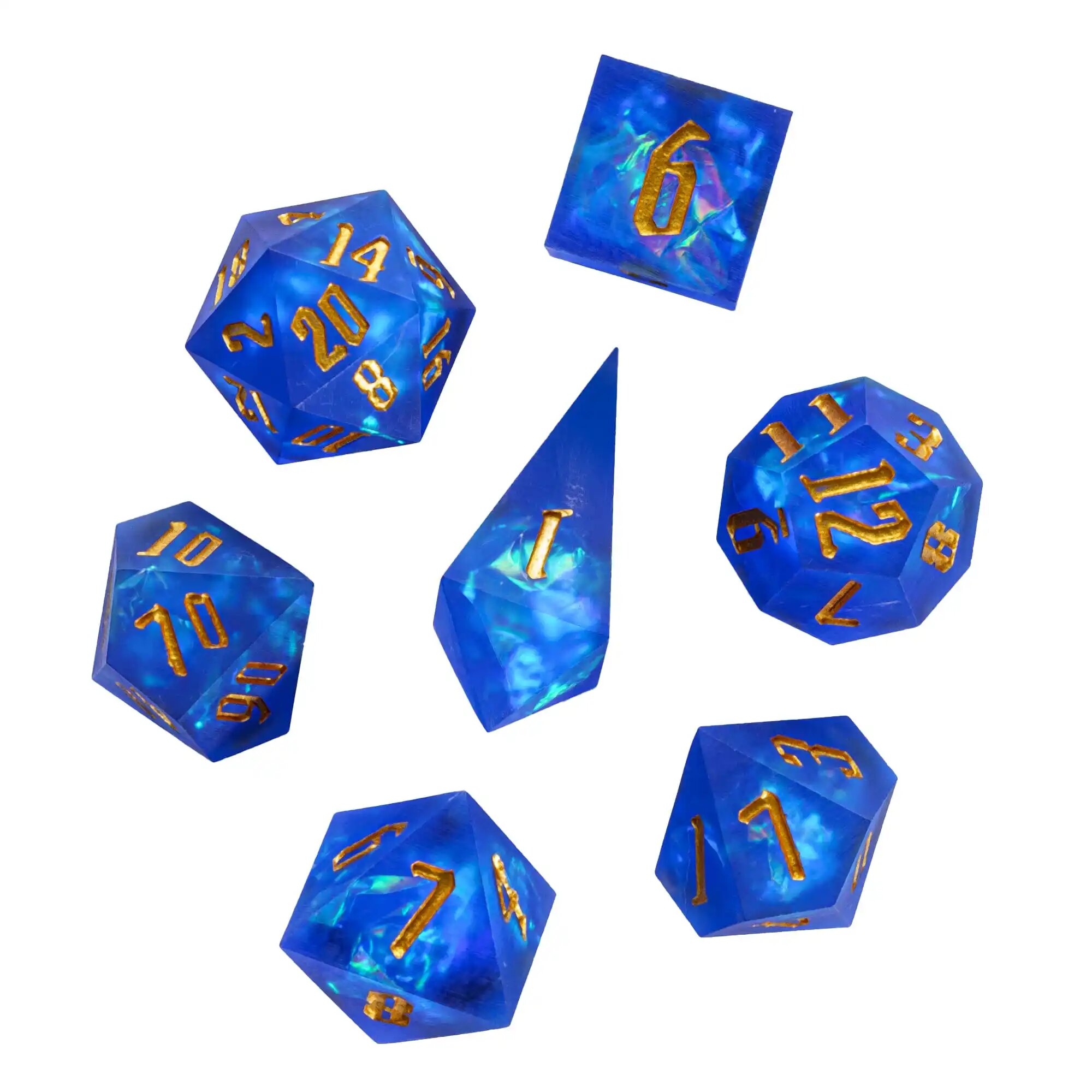 CRITALLIC Dice Frost Sharp Edges 7 шт. Синий, Blue