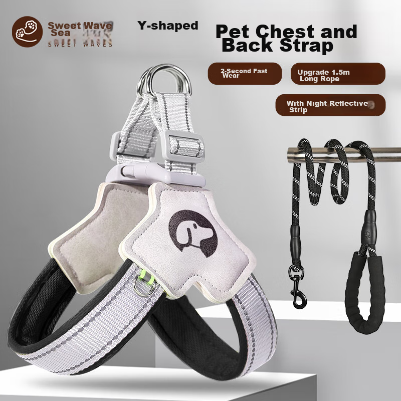 Tianlanghai Dog Leash, Leash for Small And Medium Dogs, Walking Harness, Collar, Cat Leash, Pet Supplies, Size M