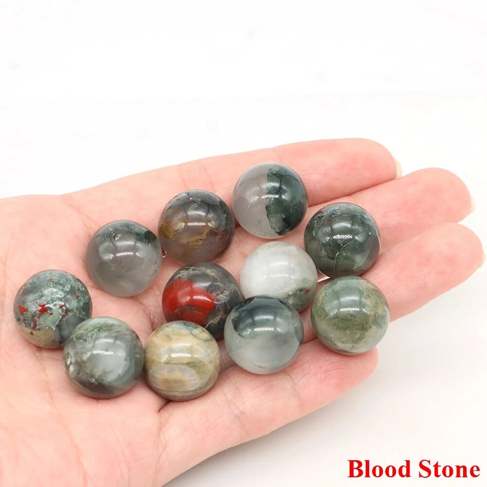 Хрустальная сфера Аметист Обсидиан 16 мм 5PCS, Blood Stone