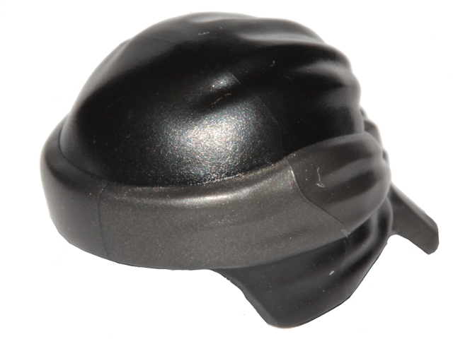 Minifigure, Headgear Ninjago Wrap Type 3 with Molded Pearl Dark Gray Bandana and Knot Pattern, 24496pb14 Black U