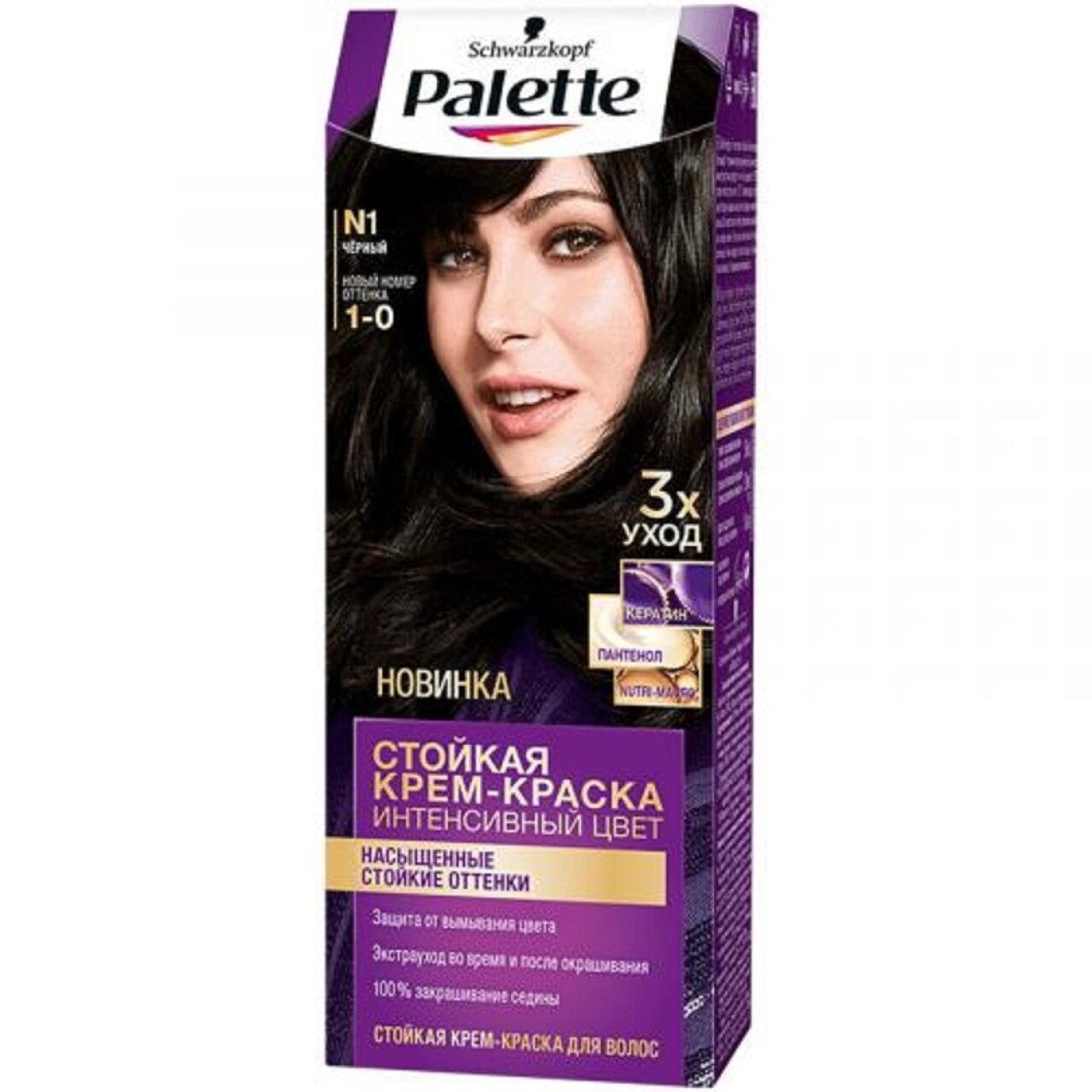 Palette Icc 1 Черный - крем-краска для волос стойкого оттенка с кремовой текстурой