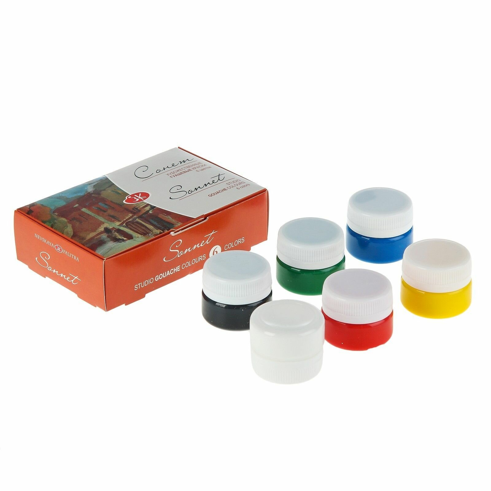 Гуашь художественная, набор 6 цветов х 20 мл