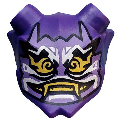 Minifigure, Visor Mask Ninjago Oni with Mask of Hatred with Closed Mouth Pattern, 35636pb01 Dark Purple U