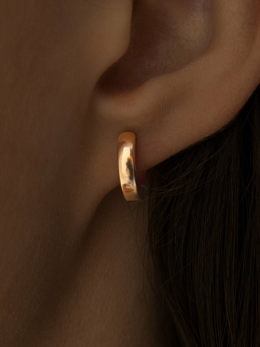 Серьги конго, серебро, 925 проба, золочение