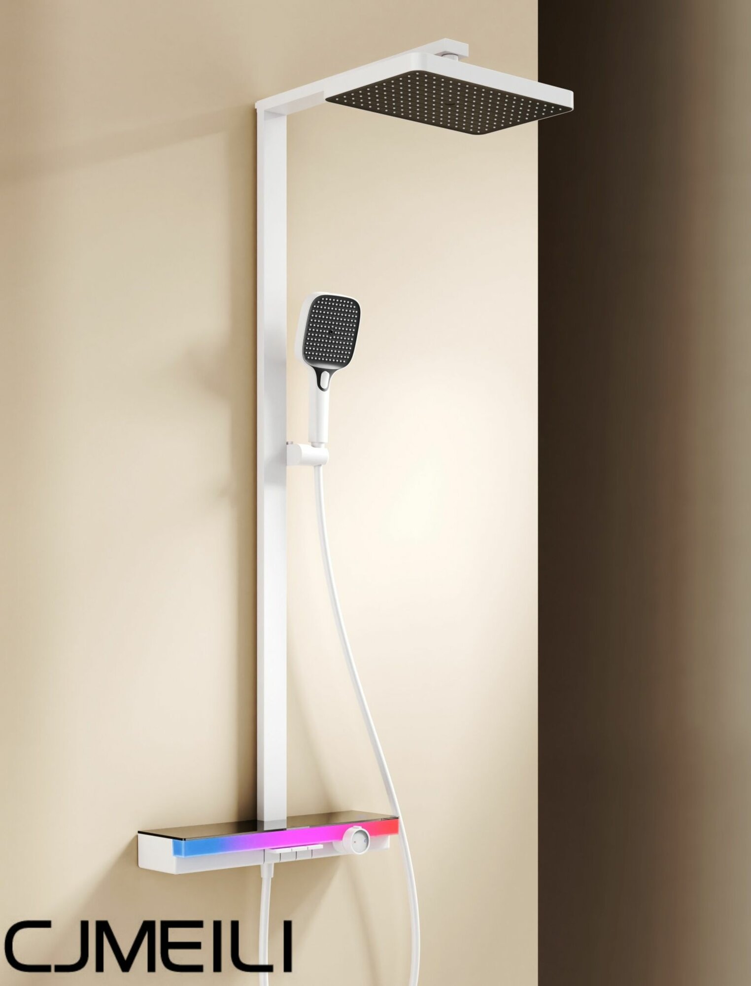 Медный Душевые комплекты, Выход водопада 3 функция, Белый