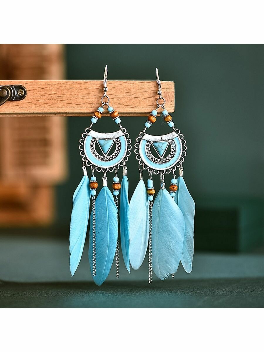 Серьги, бирюза синтетическая