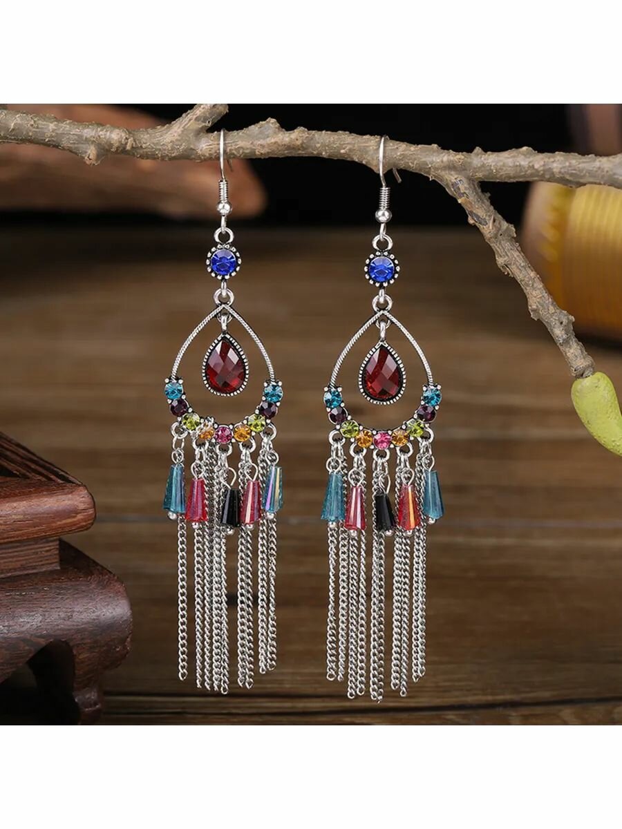 Серьги, искусственный камень