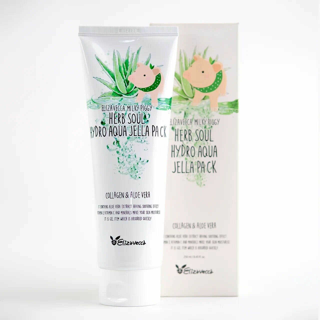 Elizavecca Увлажняющая маска для лица с алоэ и коллагеном Milky Piggy Herb Soul Hydro Aqua Jella Pack 250г