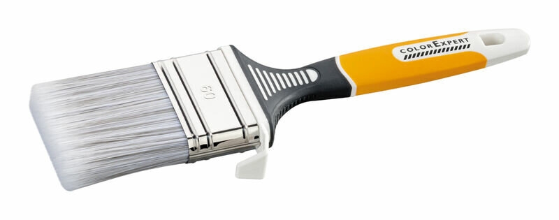 Кисть флейцевая UniStar 60 мм, Для всех видов лаков и эмалей, микс синт. серо-белая щетина, 3К ручка