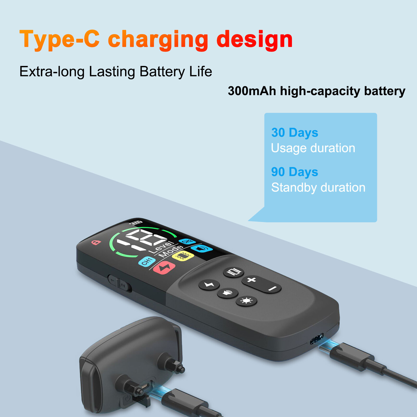 Ошейник для дрессировки собак, антилай, 3 режима (звук, вибрация, удар), дистанционное управление, цветной ЖК-дисплей, водонепроницаемый IP67, срок батареи 30 дней, для собак 8-120 фунтов.