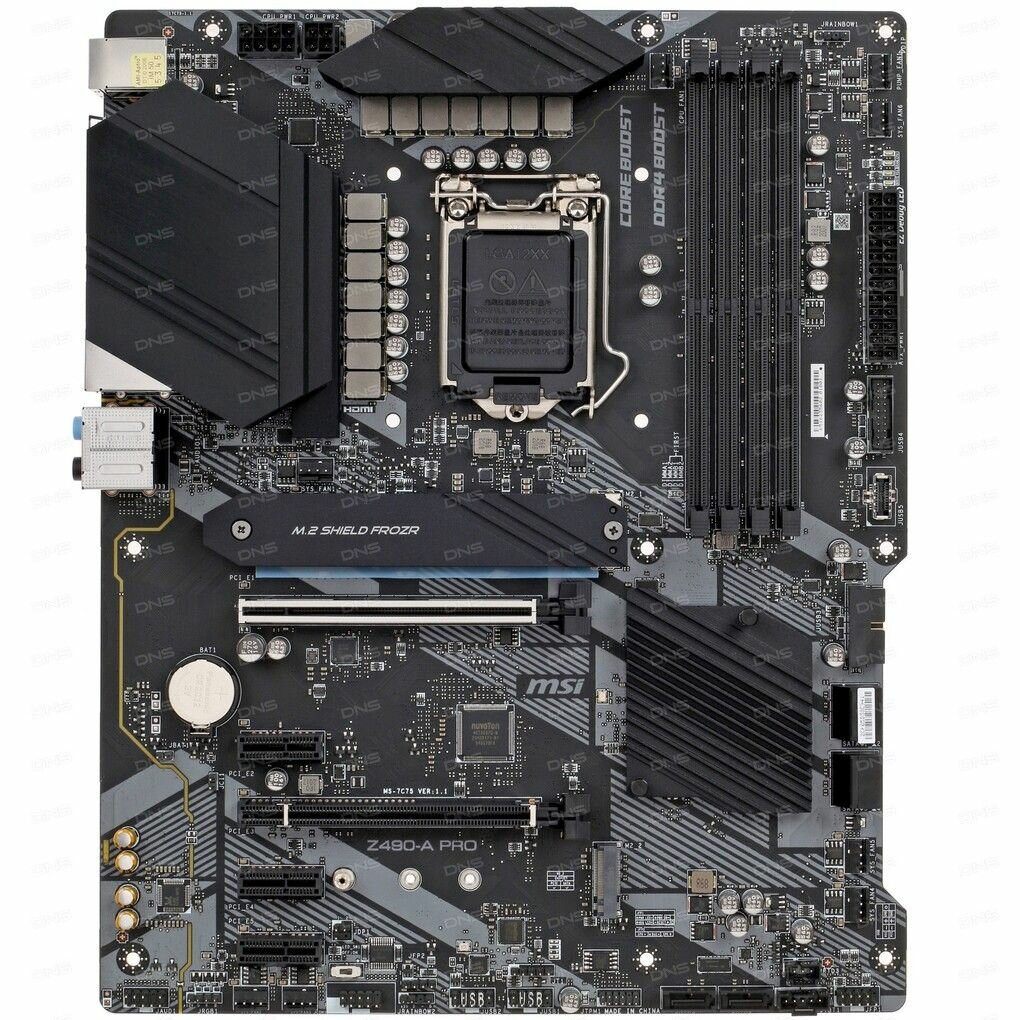 Материнская плата MSI Z490-A PRO (Z490-A PRO) - LGA 1200, Intel Z490, 4хDDR4-2933 МГц, 2хPCI-Ex16, 2хM.2, Standard-ATX