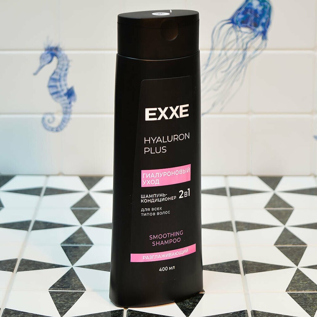 Шампунь-кондиционер 2в1 "HYALURON" 400мл, гиалуроновый уход, пластик, для всех типов волос