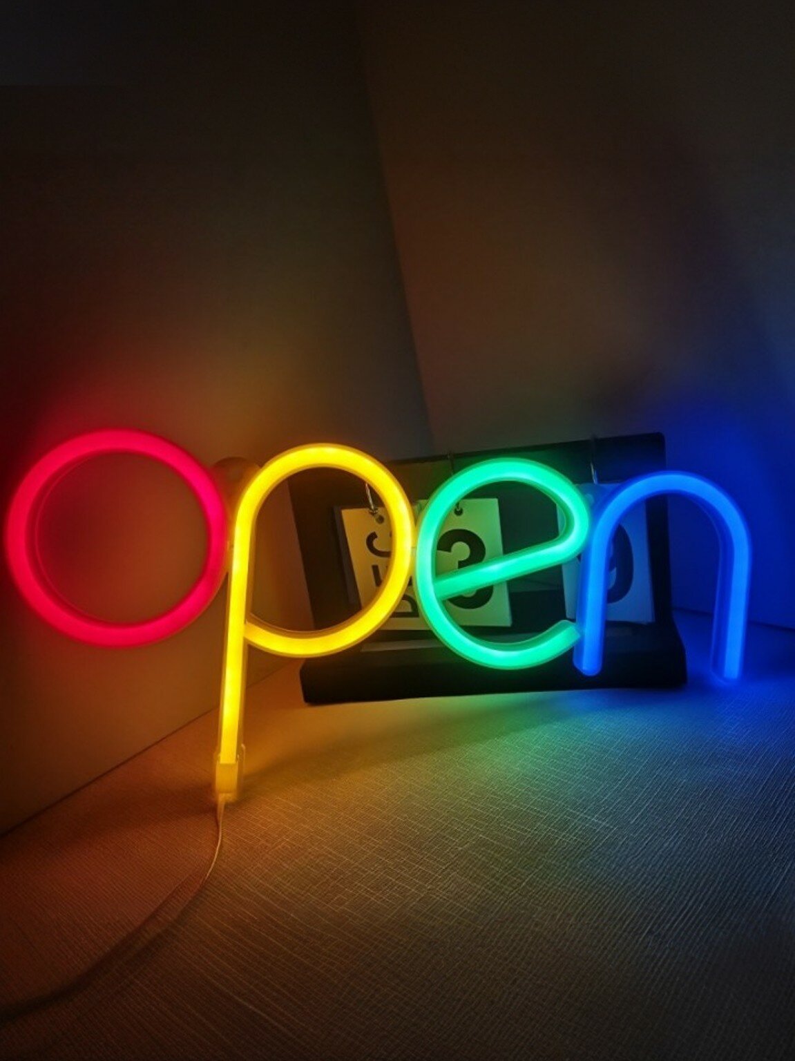 Светильник LED Neon OPEN, гибкий неон, желтый, зеленый, красный, синий свет, для спальни, гостиной, детской