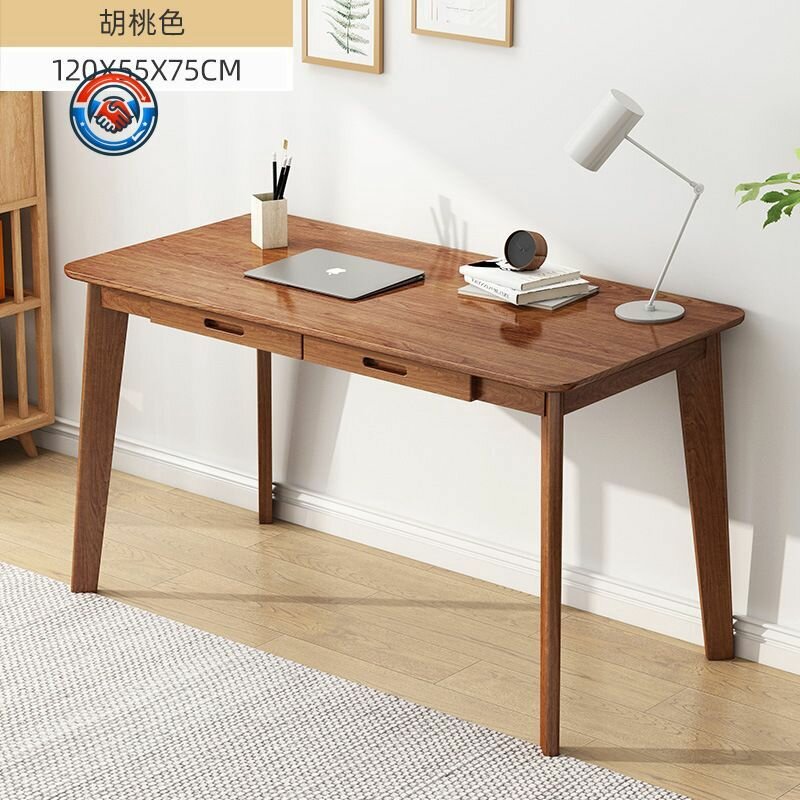 Письменный стол для кабинета и домашнего офиса, прямоугольная столешница из искусственного дерева, минималистский скандинавский стиль, 80/100/120 см, устойчивые ножки из бука, сборка за два шага