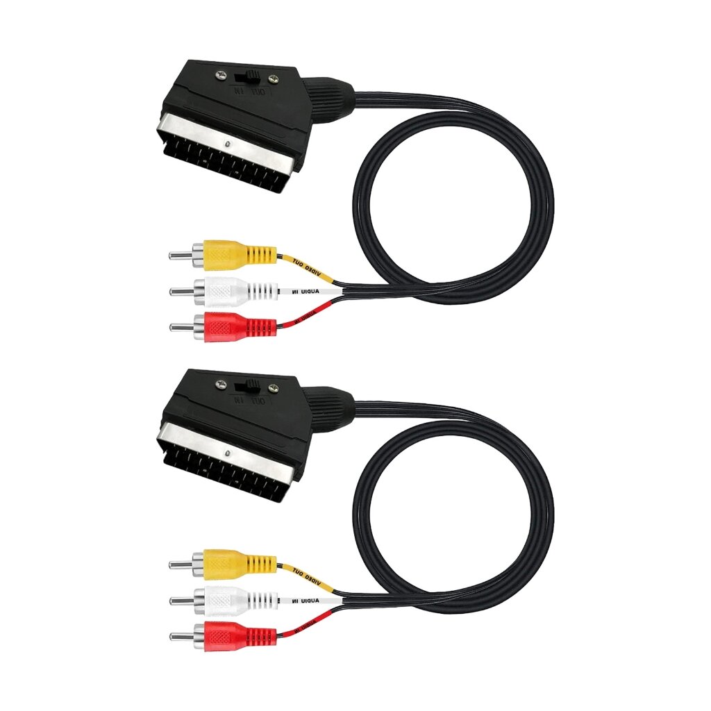 Европейская норма SCART 21Pin -3RCA Link Длиной 1,5 М С Функцией переключения цвета