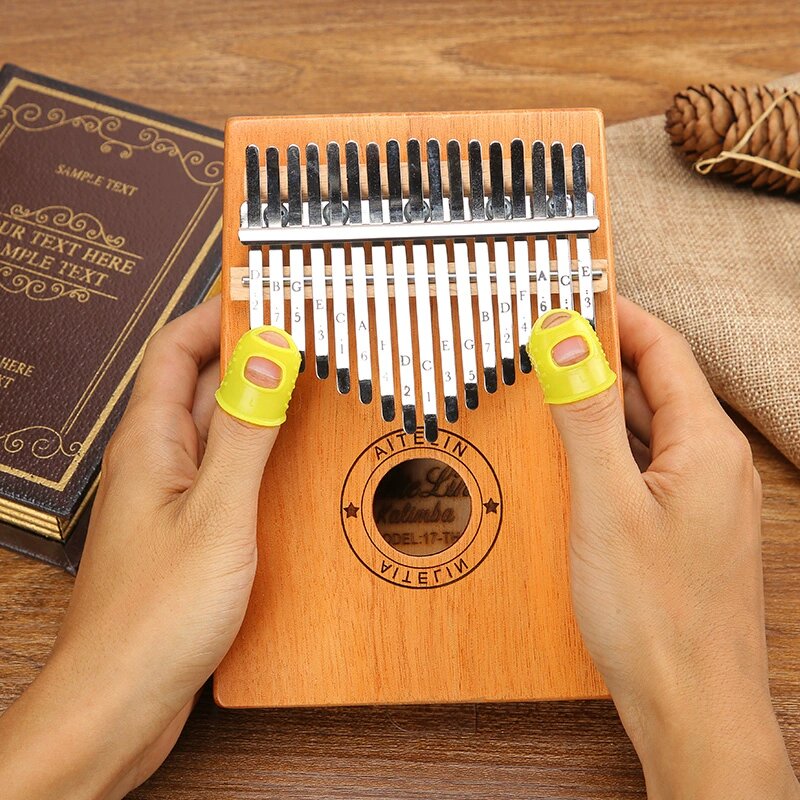 Силиконовые накладки для пальцев гитары-калинги, комплект из 2 шт, размер M, ярко-желтый цвет для юных музыкантов