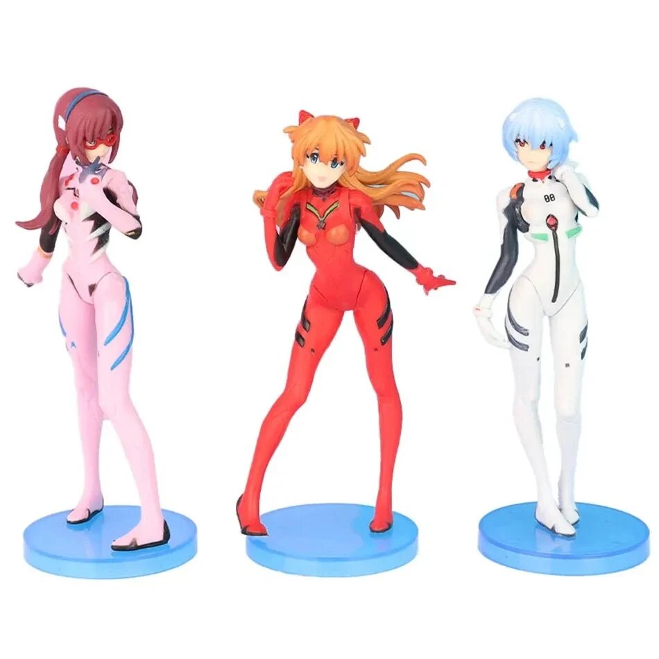 3 шт./компл. Neon Genesis EVANGELION аниме фигурка Ева Асянами Рей Аска Лэнгли Сорю Макингами ПВХ фигурка игрушки модель подарок