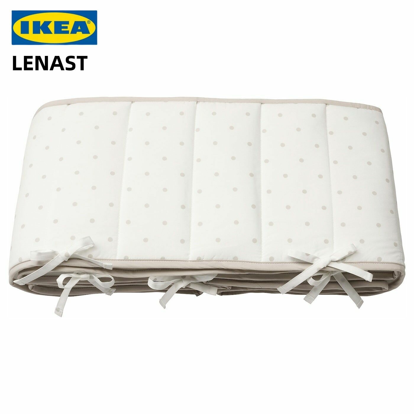 IKEA LENAST, подушка с горошком, бело-серая, 60 120 см