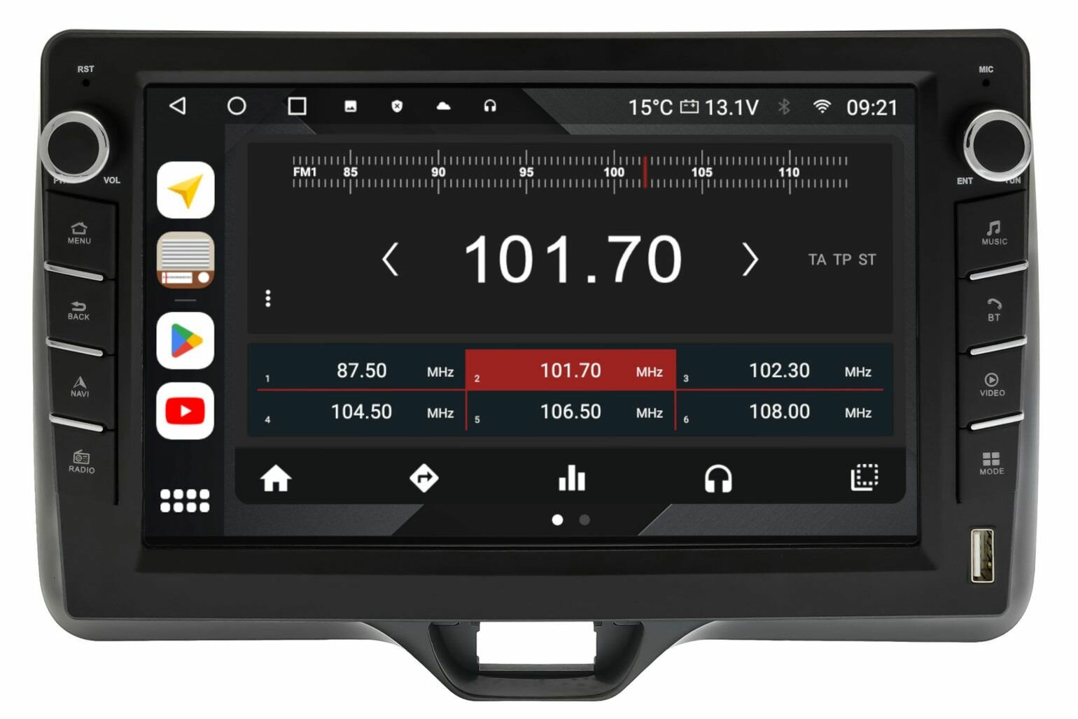 Магнитола Toyota Yaris 2019+, Yaris Cross 2020 - 2023 правый руль / 9 дюймов, 4/64GB, 8 ядер, DSP, 4G, Android 10 / Wide Media