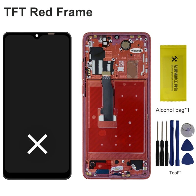 Экран Huawei P30 Pro TFT Red Frame, Красный