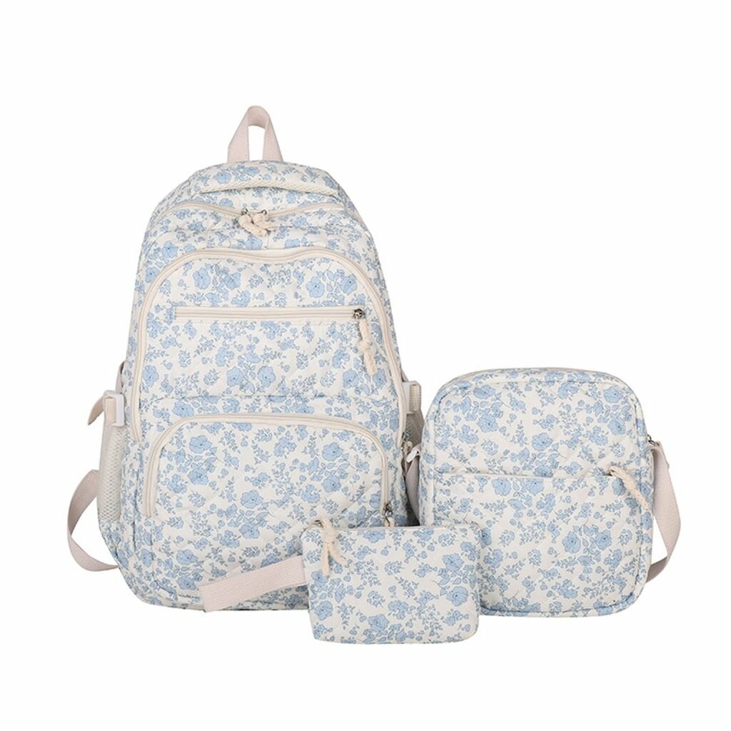 Школьные рюкзаки для девушек с пеналом, набор для подростков, школьные и дорожные сумки, Синий