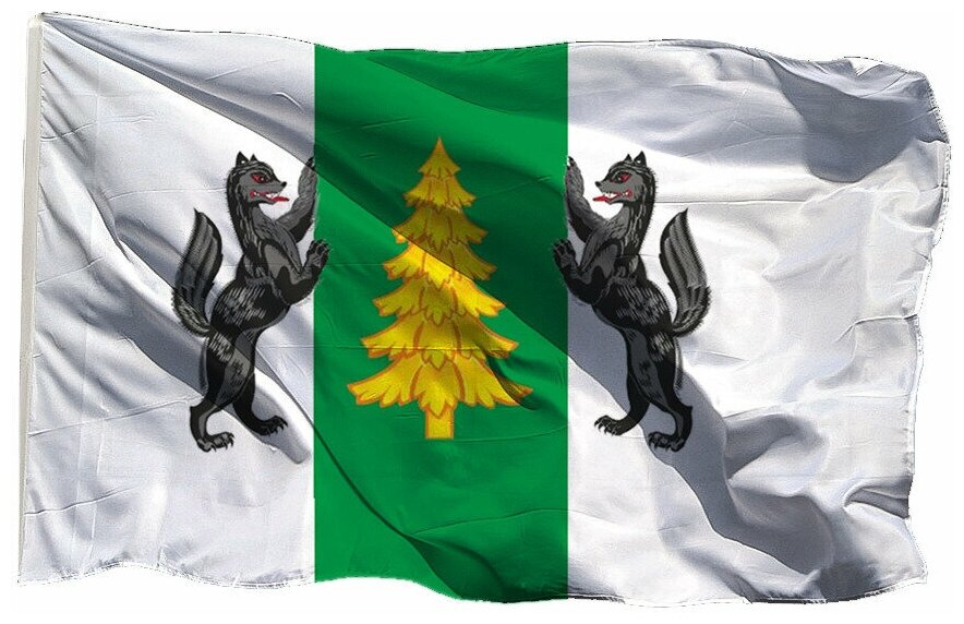 Флаг Лесосибирска на шёлке, 70х105 см - для ручного древка