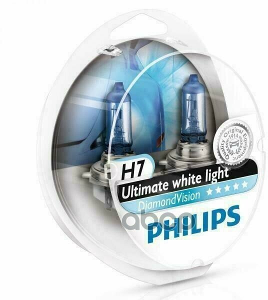 Лампа PHILIPS H7-12-55 DIAMOND VISION 5000К набор 2шт Philips арт. 12972DVS2 - высокое качество