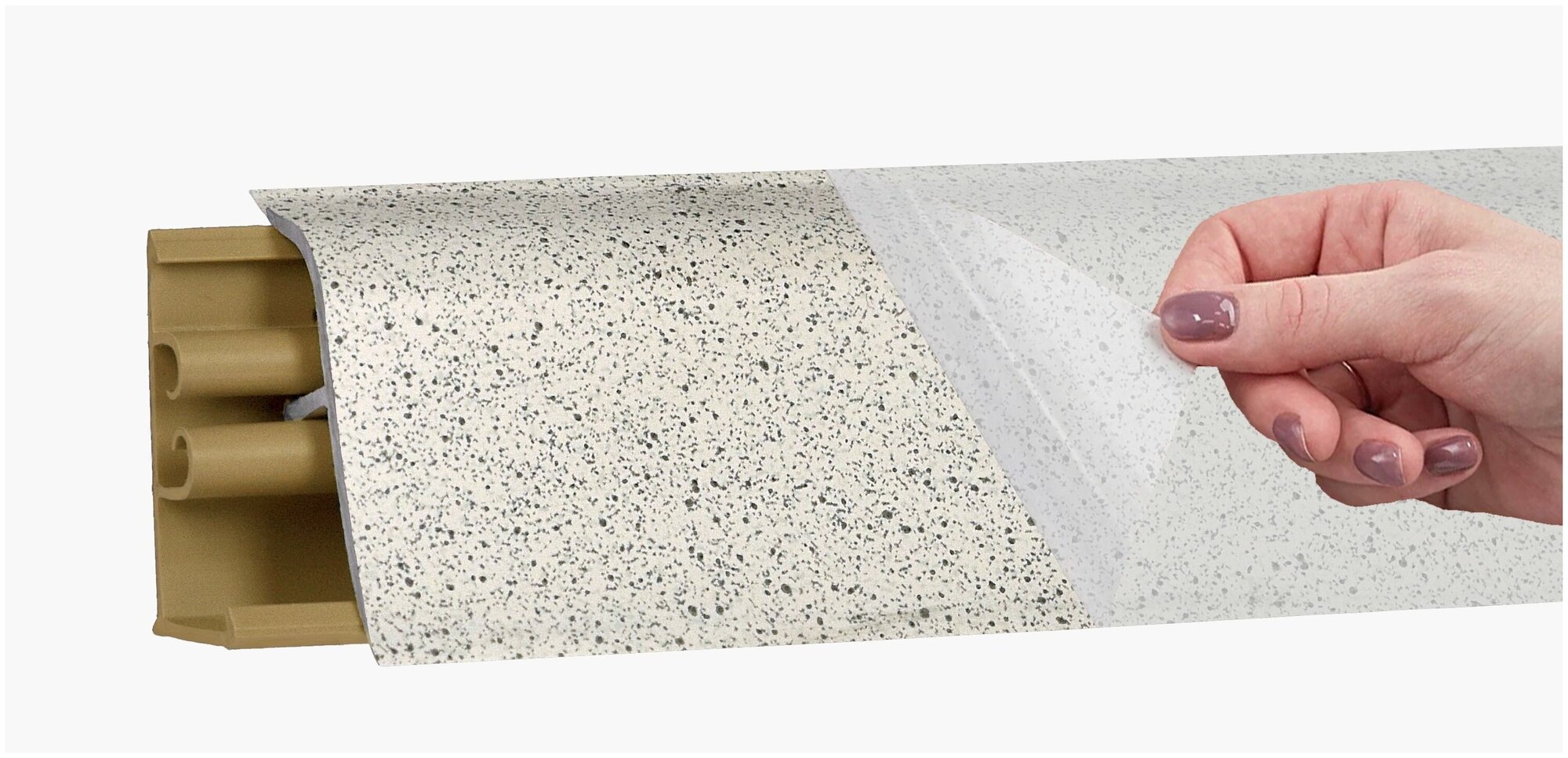 Плинтус для столешницы Korner LB38 с кабель-каналом мягкий край 38х24x3000 мм ПВХ, Антарес -1 шт